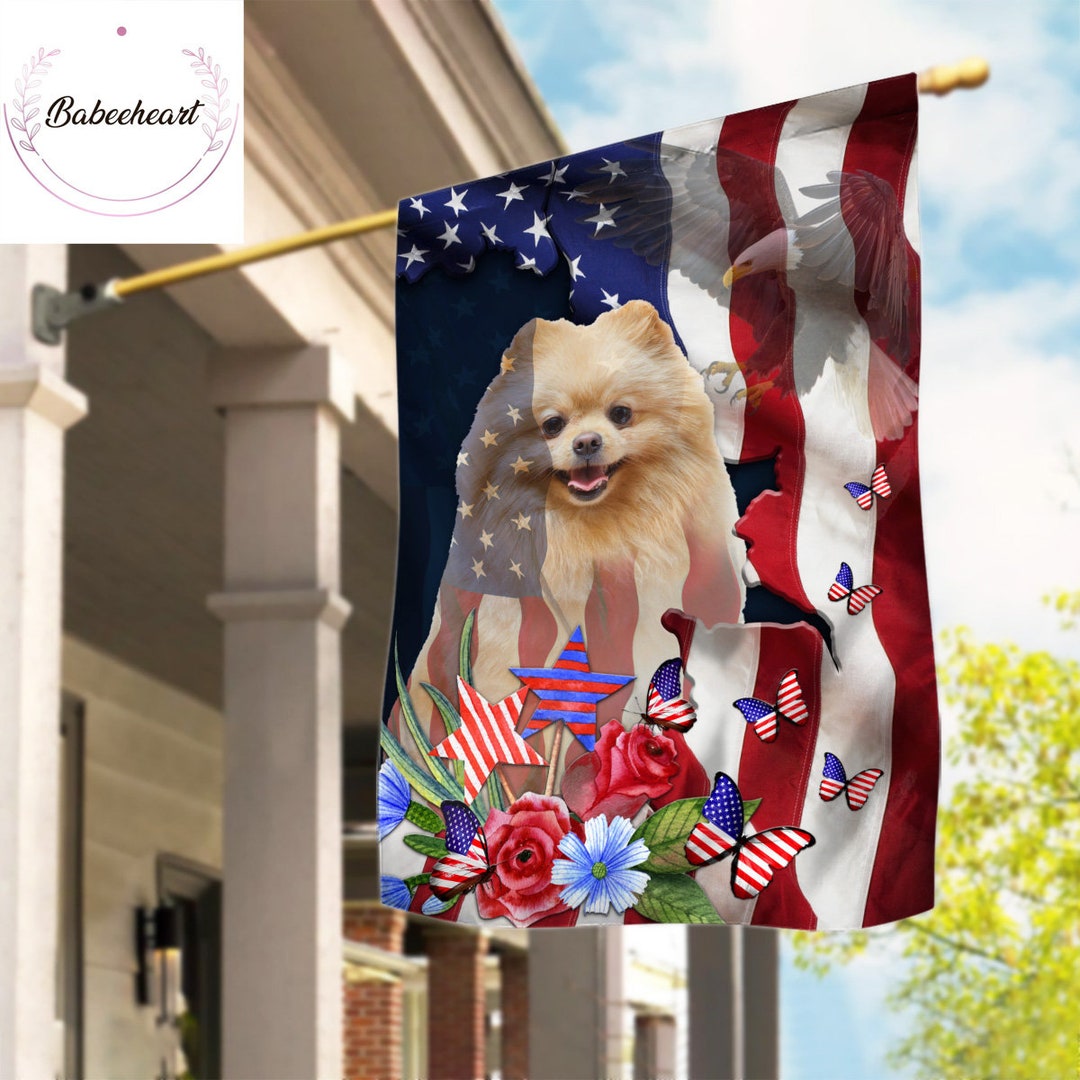 Pomeranian Eagle Independence Day Flag Dog 4th of July Flag - Etsy