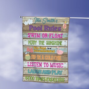 Personalized Swimming Pool Flag Summer Flag Pool Decor - Etsy