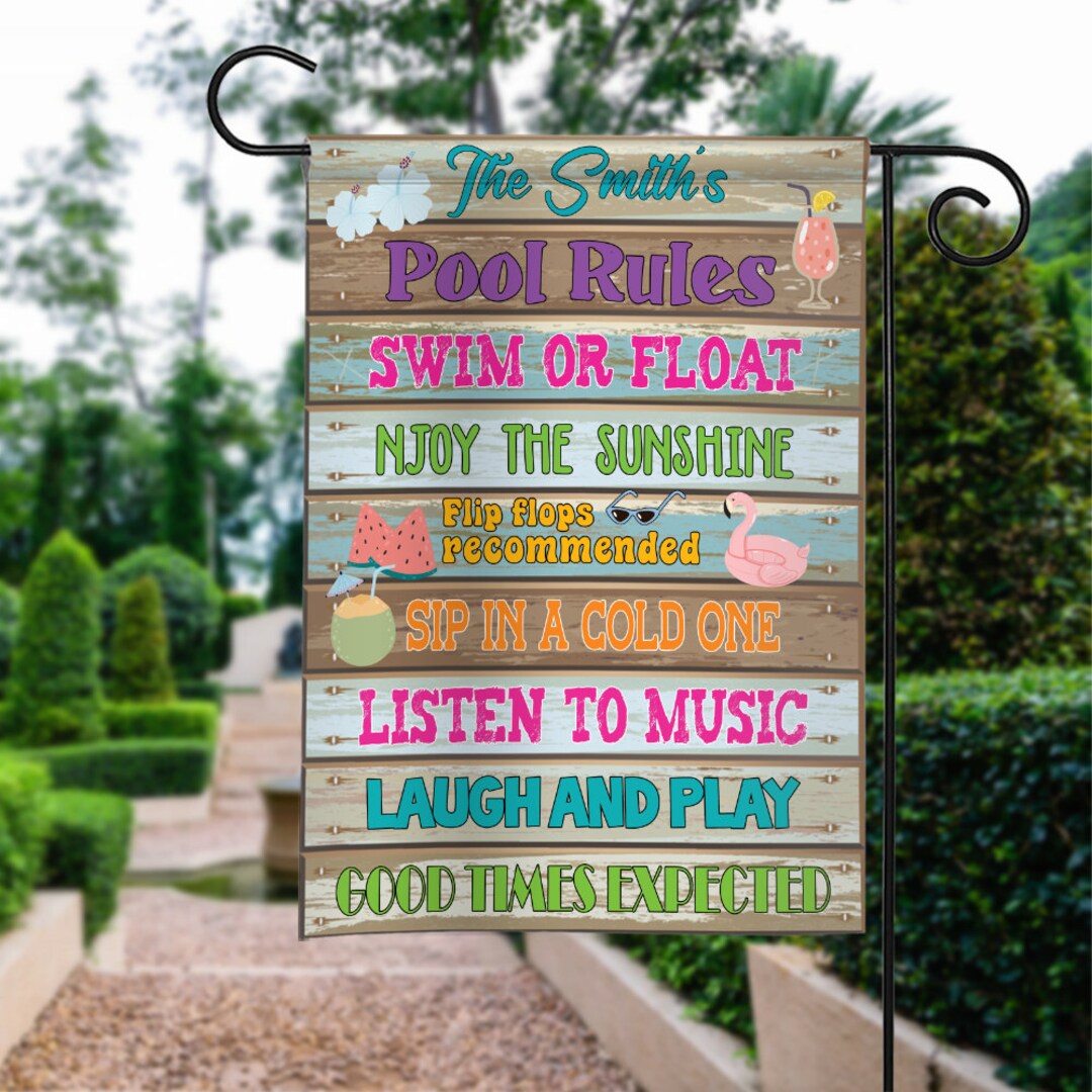 Personalized Swimming Pool Flag Summer Flag Pool Decor - Etsy