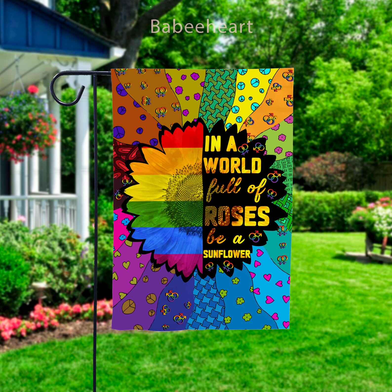 LGBT Flag Be A Sunflower Flag LGBT Pride Love is Love | Etsy