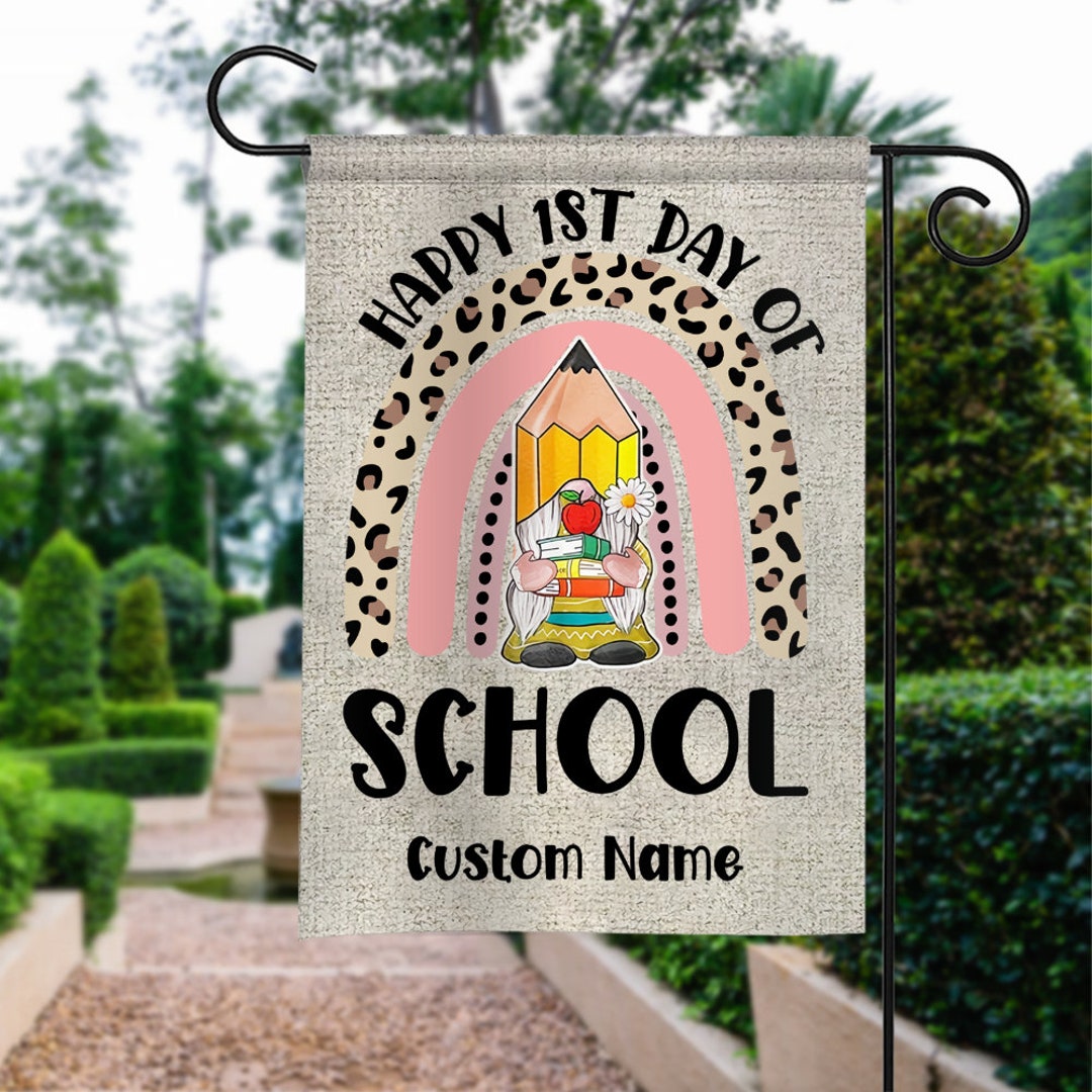 Back to School Flag School Bus Flag Welcome to School Garden - Etsy