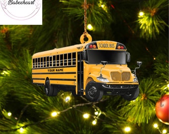 School Bus Christmas Tree Ornament - Etsy