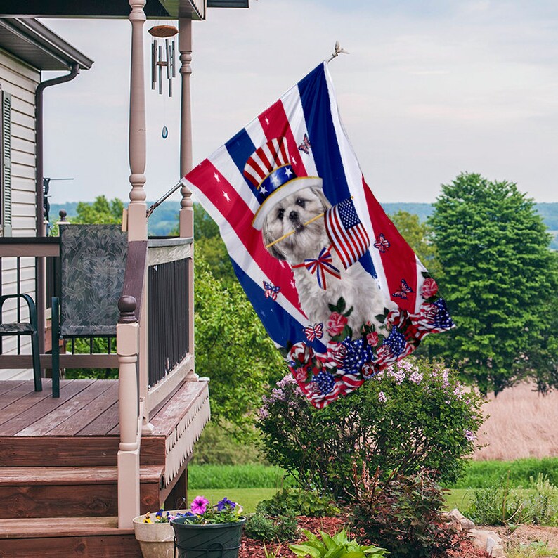 Shih Tzu Happy Independence Day Flag Dog 4th of July Flag - Etsy