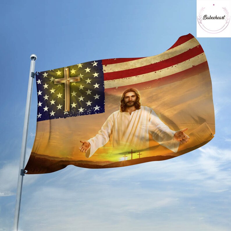 Jesus Independence Day Flag 4th of July Flag Cross Fourth - Etsy
