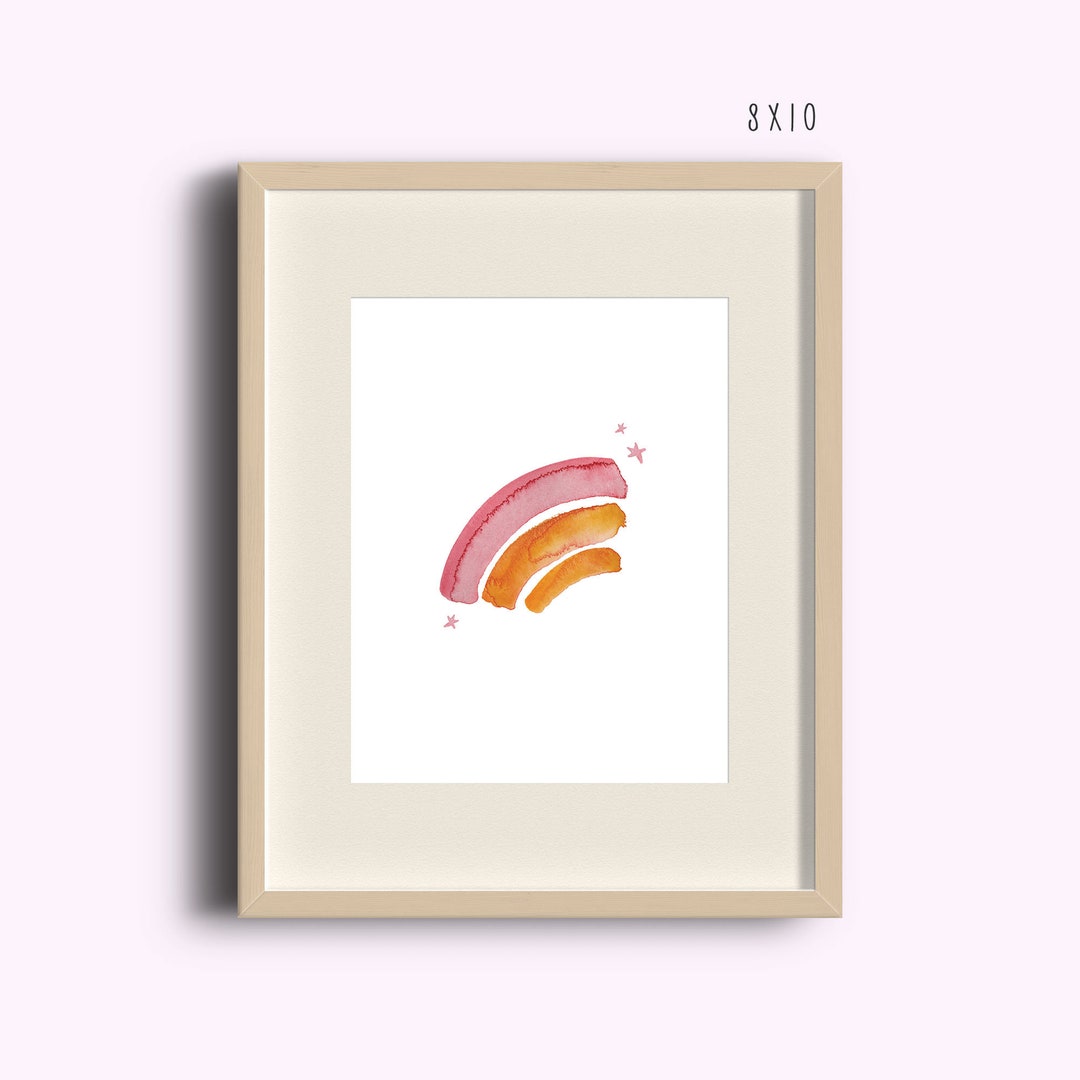 Simplified Rainbow | Watercolor, Colorful Wall Art, Home Office Print ...