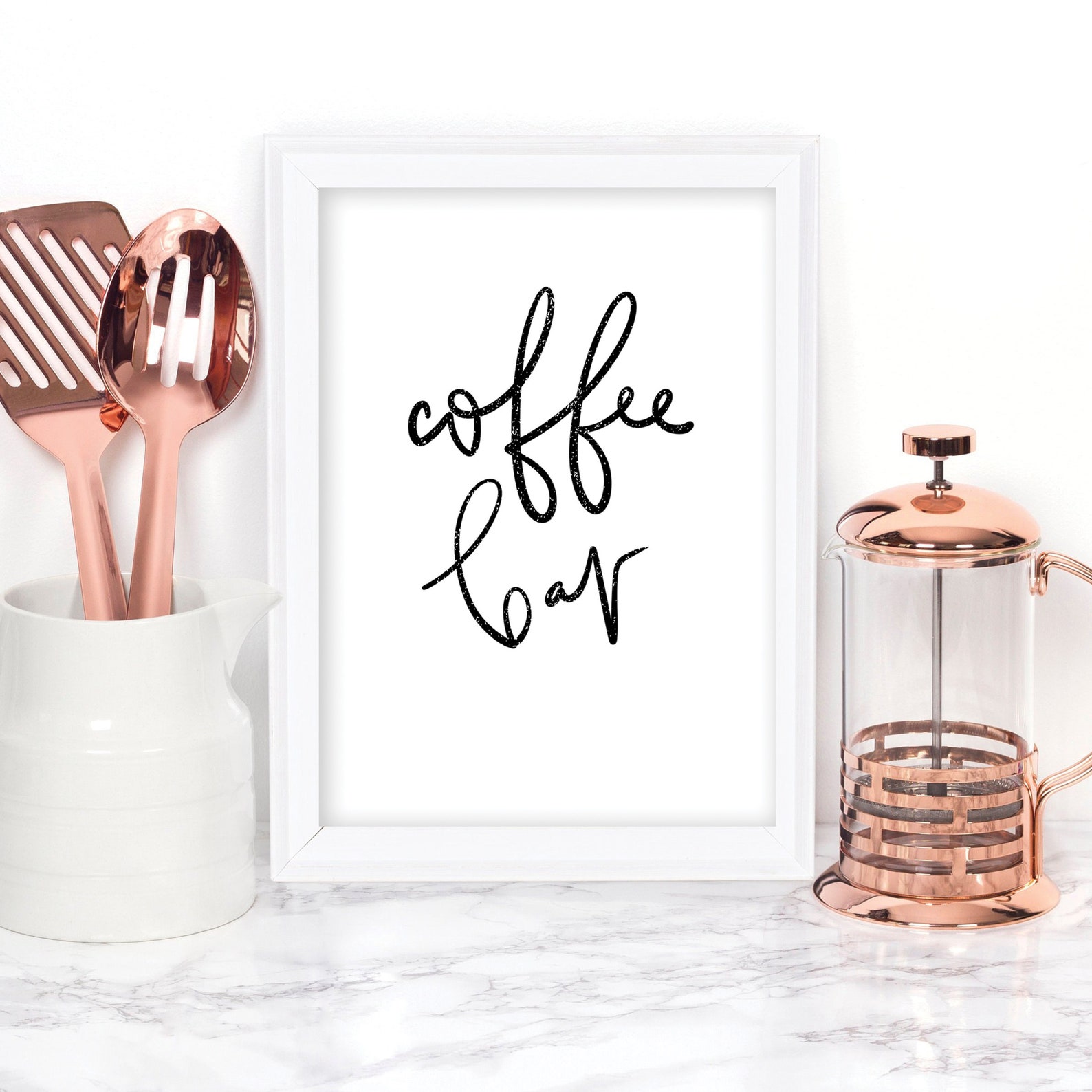 Coffee Bar | Hand-lettered PRINTABLE, Coffee Lover, Coffee Bar Decor ...
