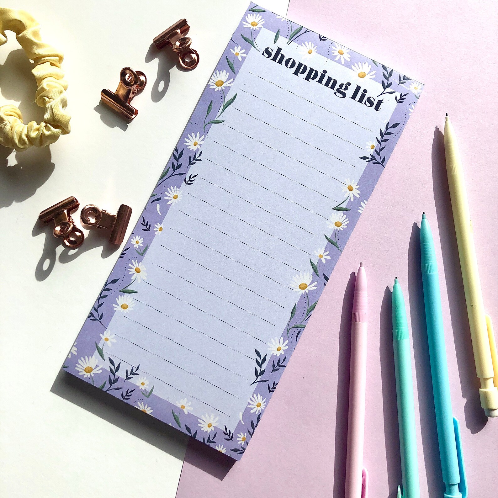 Daisy Floral Weekly Planner and Shopping List Set A4 & DL Recycled ...