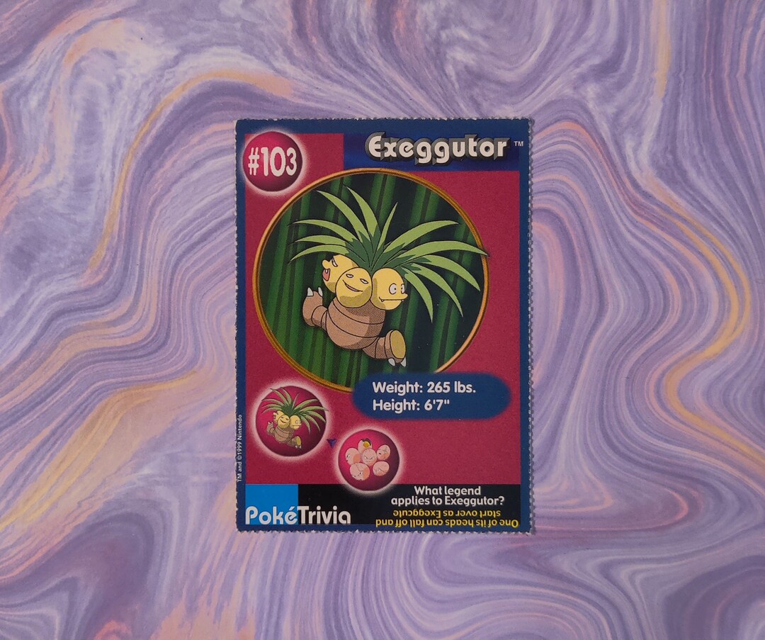 Vintage 1999 Poketrivia Exeggutor Card - Etsy