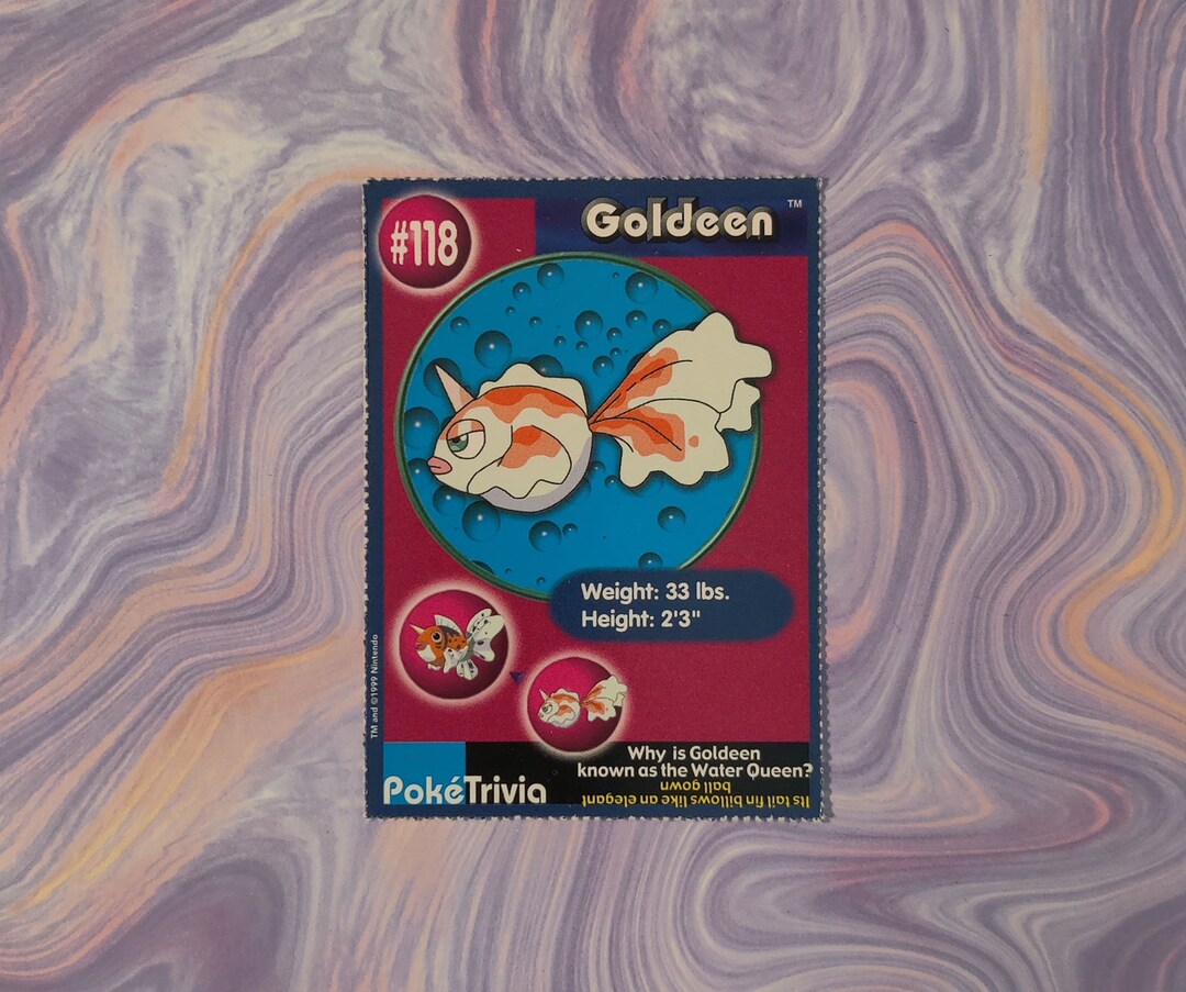 Vintage 1999 Poketrivia Goldeen Card - Etsy