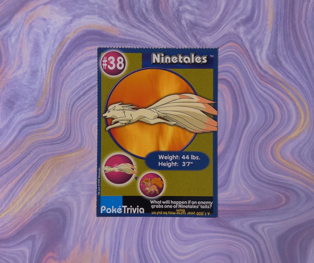 Vintage 1999 Poketrivia Ninetails Card - Etsy