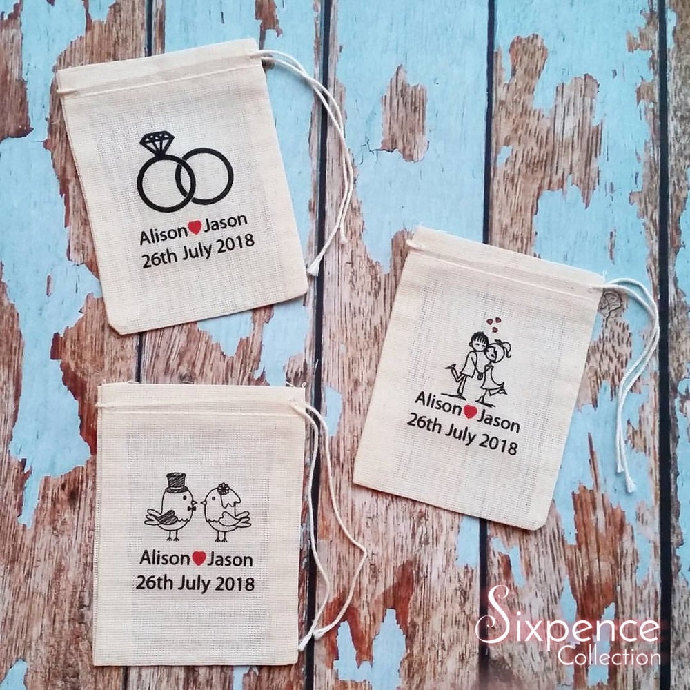 Personalised Wedding Ring Bag With Names and Date. Ring Pillow | Etsy