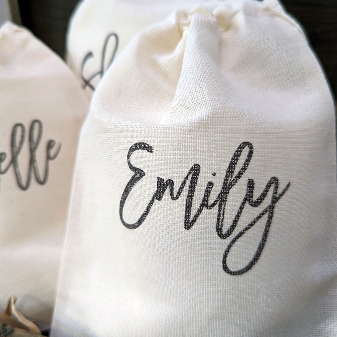 Personalised Name Muslin Favour Bags Christmas Gift Bags, Weddings ...