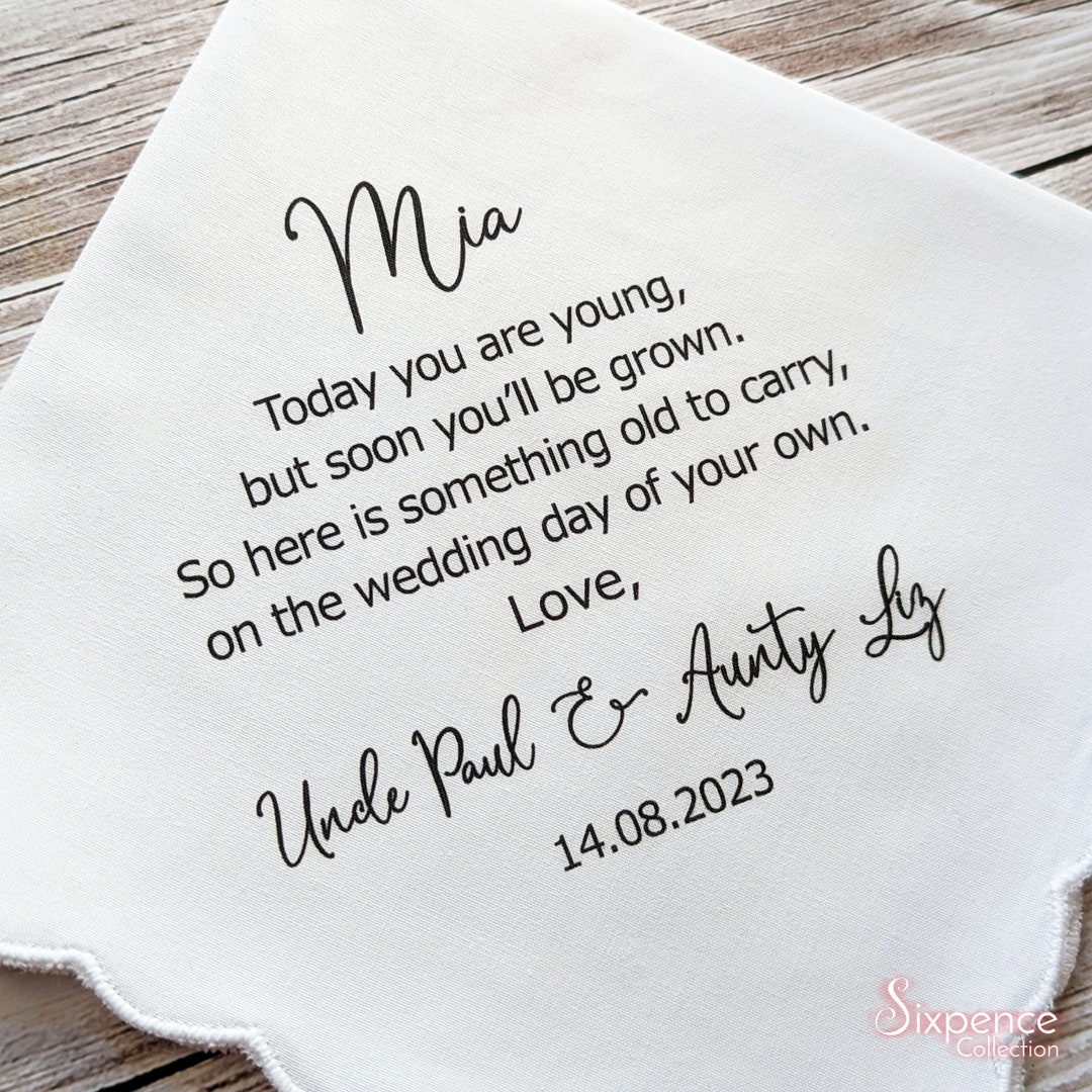 Flower Girl Printed Wedding Hanky. 3 Poem Options, Includes Free Gift ...