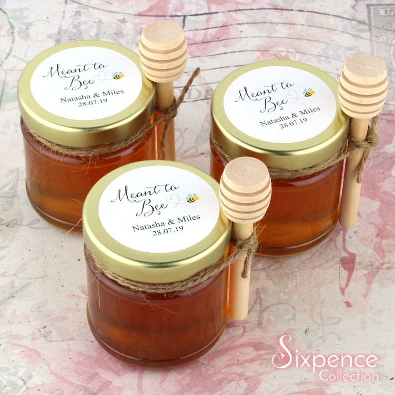 Meant to Bee Honey Favor Sticker Labels Mason Jar Label - Etsy Australia