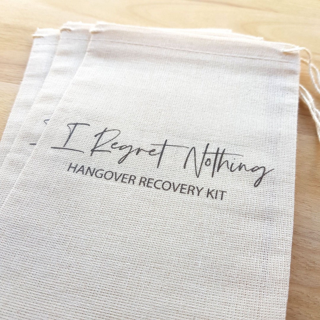 I Regret Nothing Hangover Recovery Kit Muslin Bags - Etsy