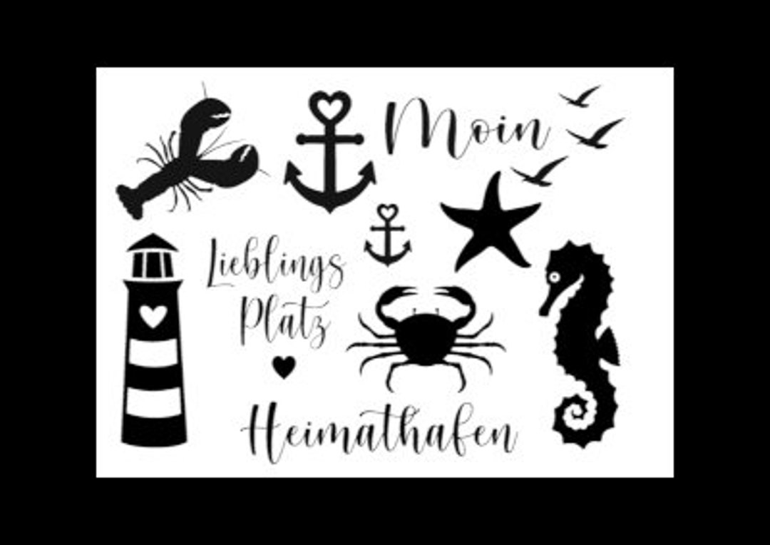 Maritime Stickers, Maritime Motifs and Lettering, Sticker Sheets ...