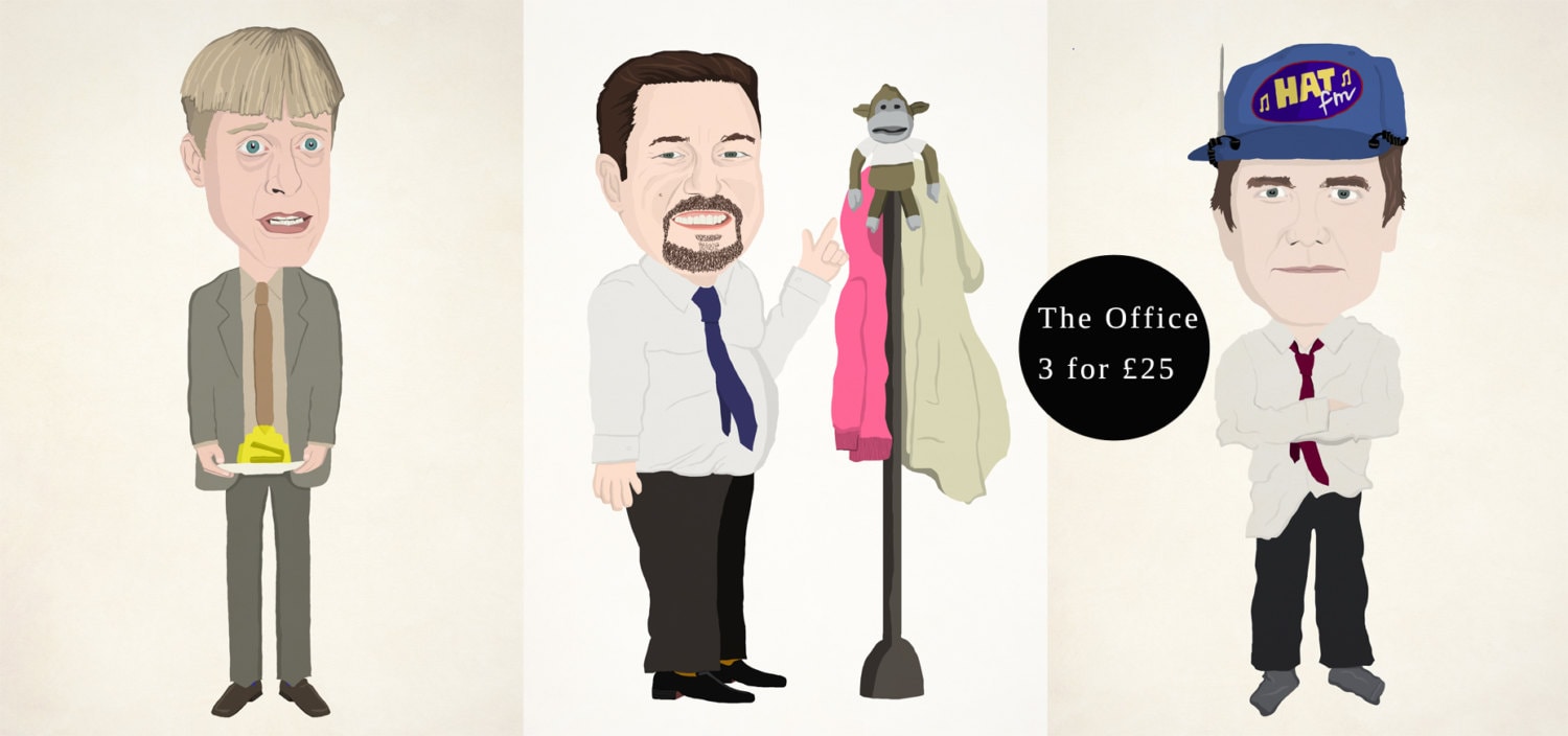 The Office Collection. Set of 3 Illustrations for 25 Pounds. - Etsy