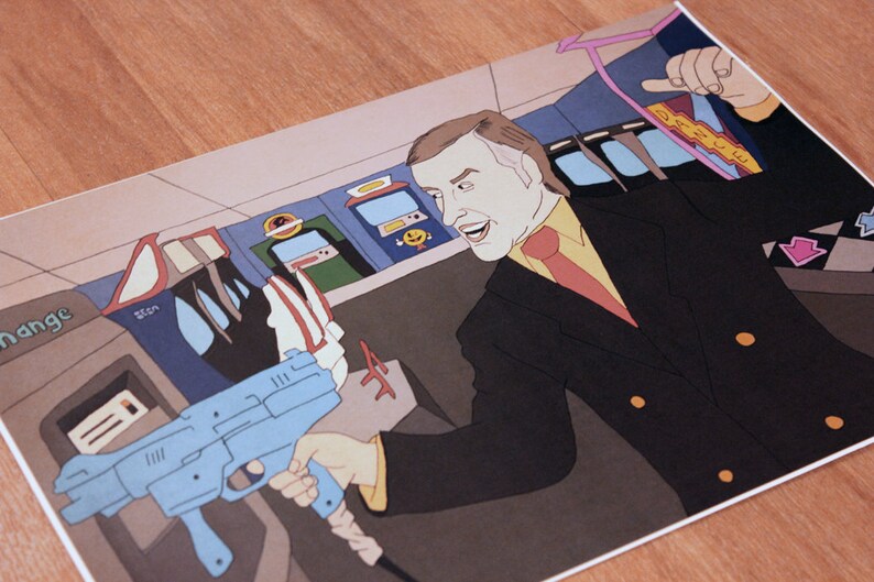 Alan Partridge Shooting Some Zombies at the Arcade. - Etsy