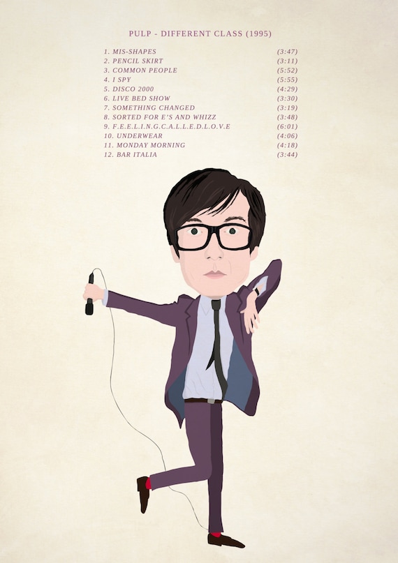 Jarvis Cocker Pulp Different Class A4 Print | Etsy