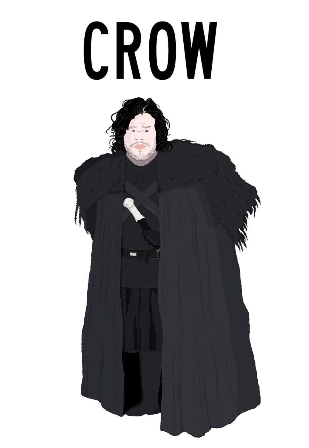 Game of Thrones- Jon Snow 'crow' A3 Print - Etsy