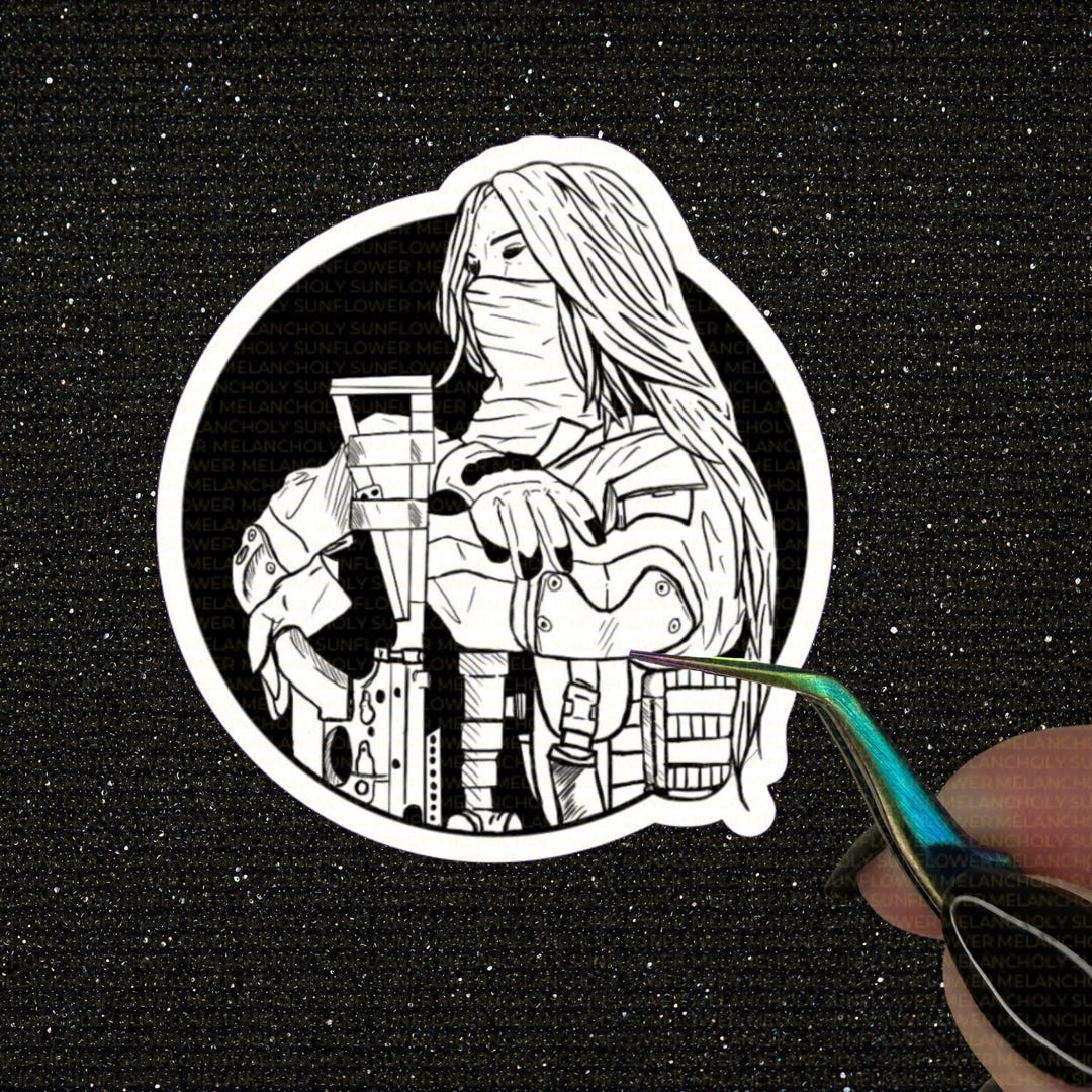 Tactical Woman in Full Gear Water-resistant Sticker Water Bottle Laptop ...