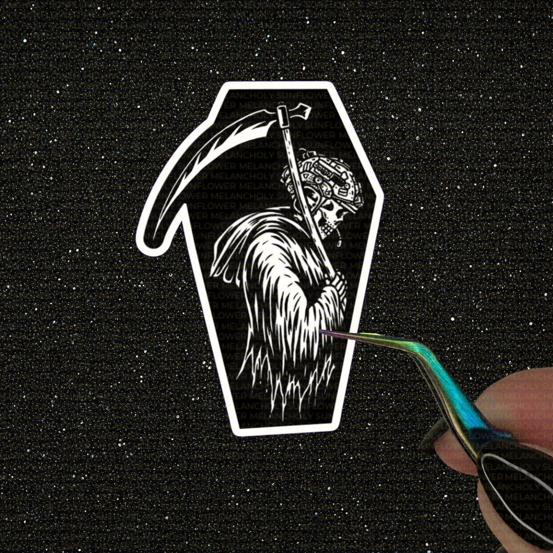 Tactical Skeleton Reaper Water-resistant Sticker Water Bottle Laptop ...