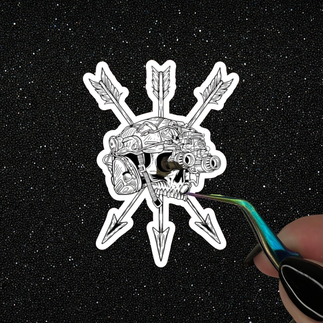 Tactical Skull Arrows Military Water-resistant Sticker Water Bottle ...