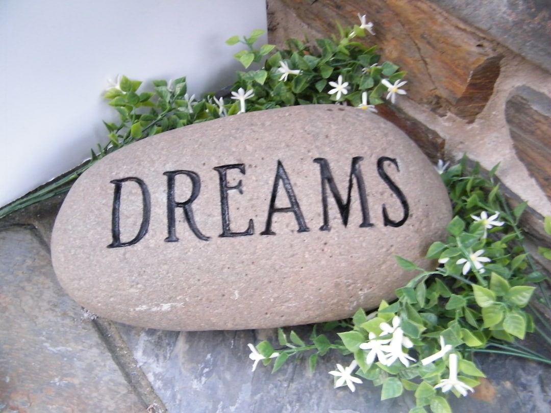 Custom One Word Garden Rock, Engraved Outdoor Garden Rock, Personalized ...