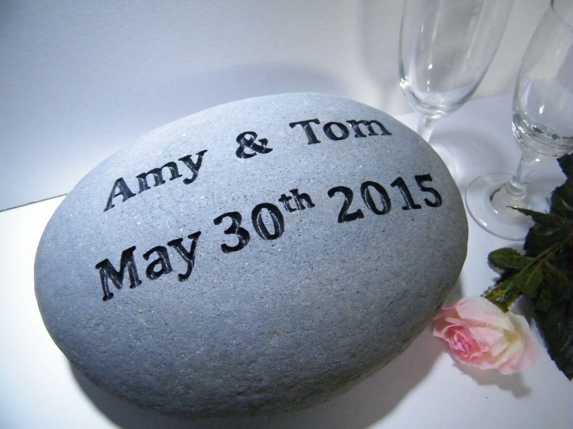 Wedding Stone Custom Engraved Stone/ Custom Wedding Stone/ | Etsy