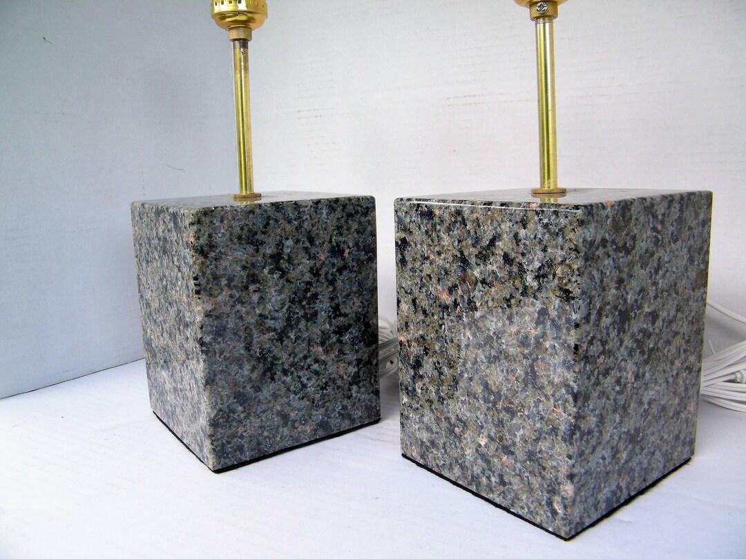 Lamp Set, Granite Base Lamps, Table Lamps, Polished Granite Lamps - Etsy