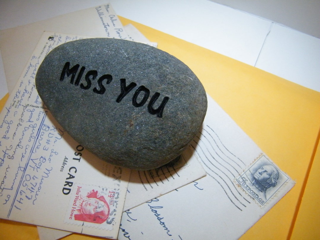 Custom Greeting Stone or Motivational Engraved Stone, Personalized Gift ...