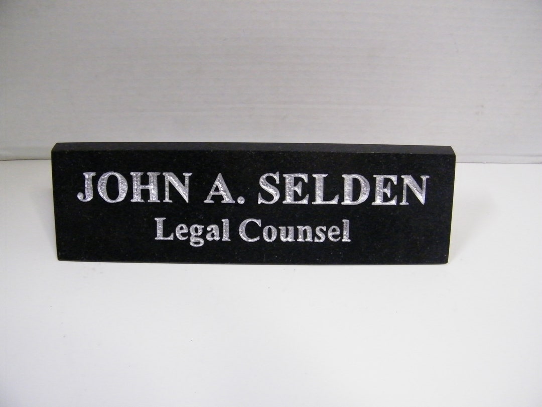 Black Granite Name Plate: Hand Cut Personalization, Letter Limit Please ...