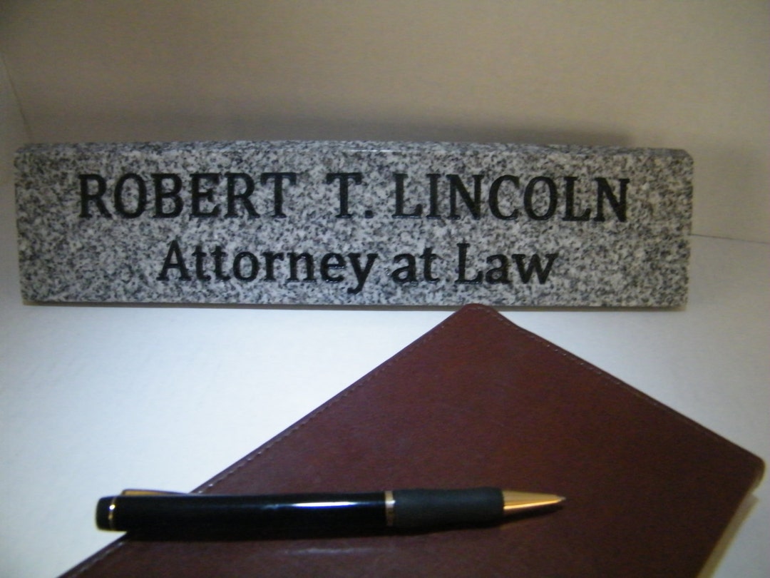 Desk Nameplate, Custom Desk Name Plate, Custom Granite Name Plate, Two ...