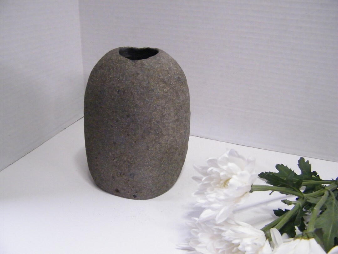 Natural Rock Vase: Hand Cut Stone Table Centerpiece - Etsy