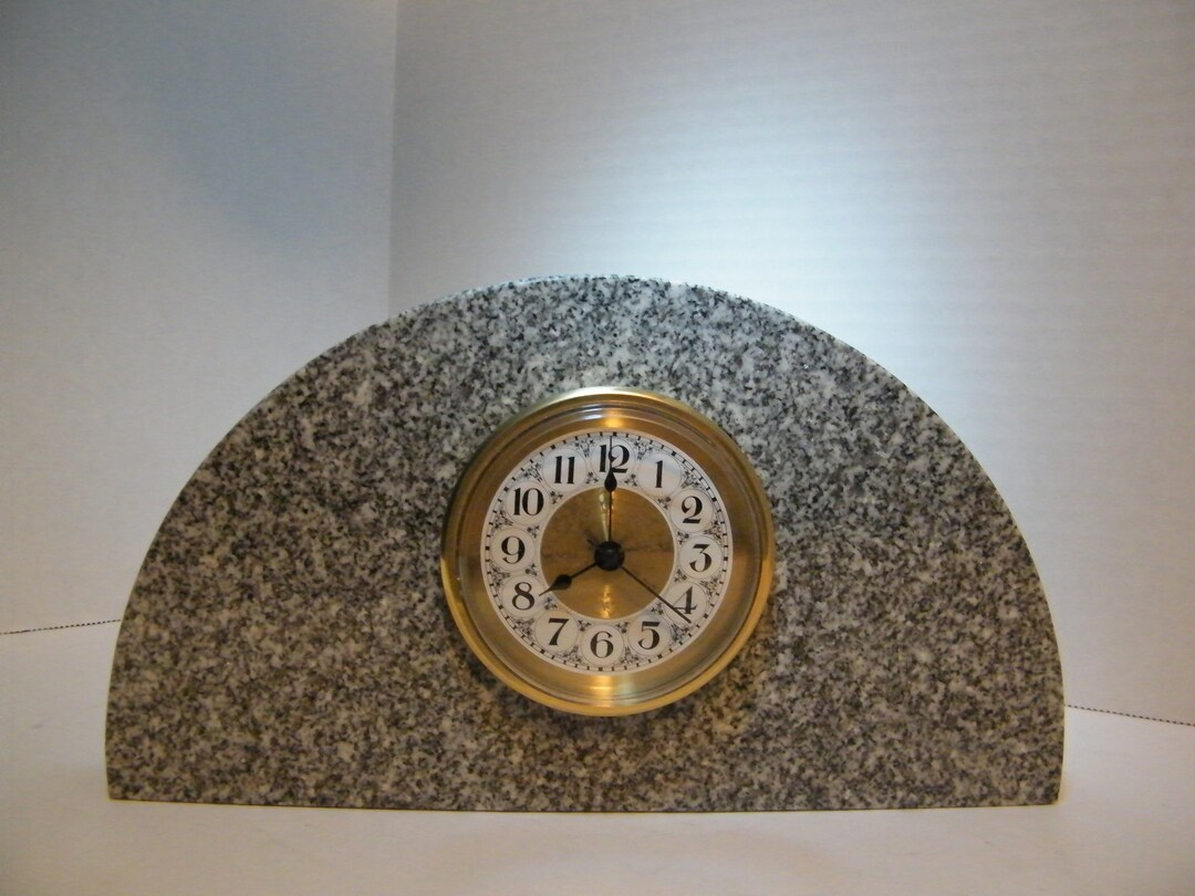Granite Shelf Clock: Half Moon Design, Retirement Gift - Etsy