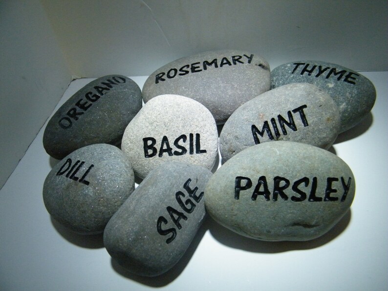 Plant Markers Set of Six Rock Markers Garden Pot Markers - Etsy