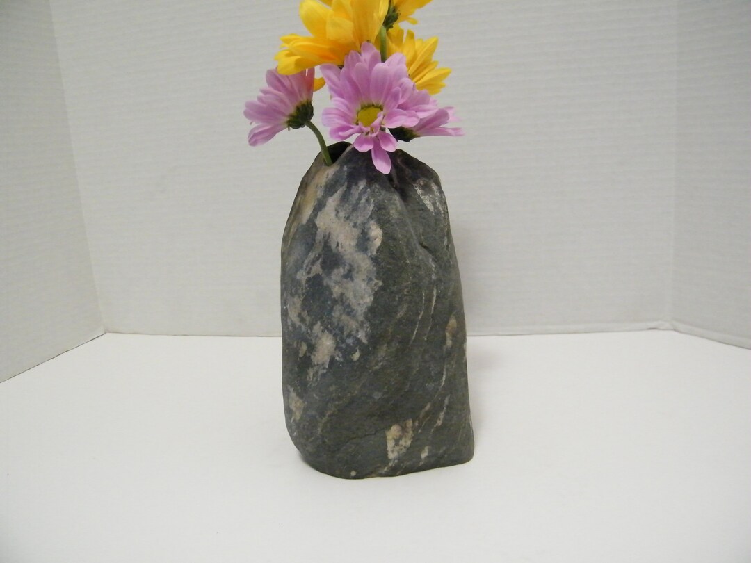 Vase Natural Rock Vase Table Centerpiece Stone Vase - Etsy