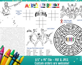 Power Rangers Coloring Sheet - Etsy