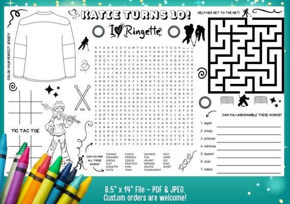 Ringette Party Printable Coloring Sheet Printable Activity - Etsy UK