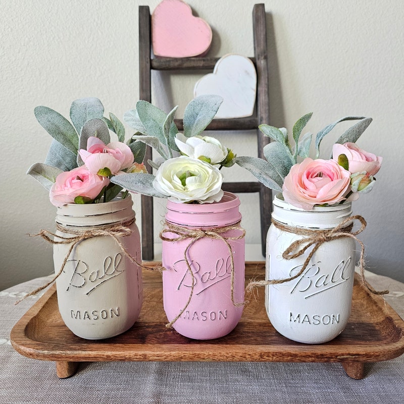 Pink Mason Jars - Etsy