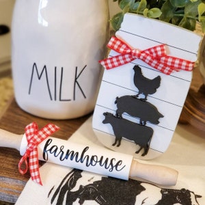 Farmhouse Decor, Farm Sign, Mason Jar Decor, Shiplap Sign, Mini Rolling ...