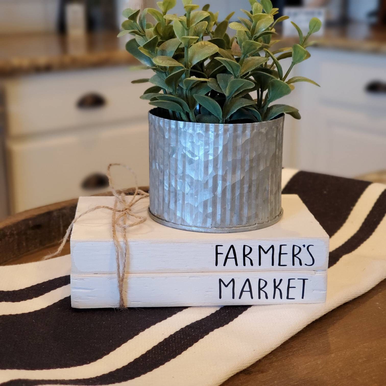 Farmhouse Books, Farmhouse Decor, Farmers Market, Wood Books, Tiered ...