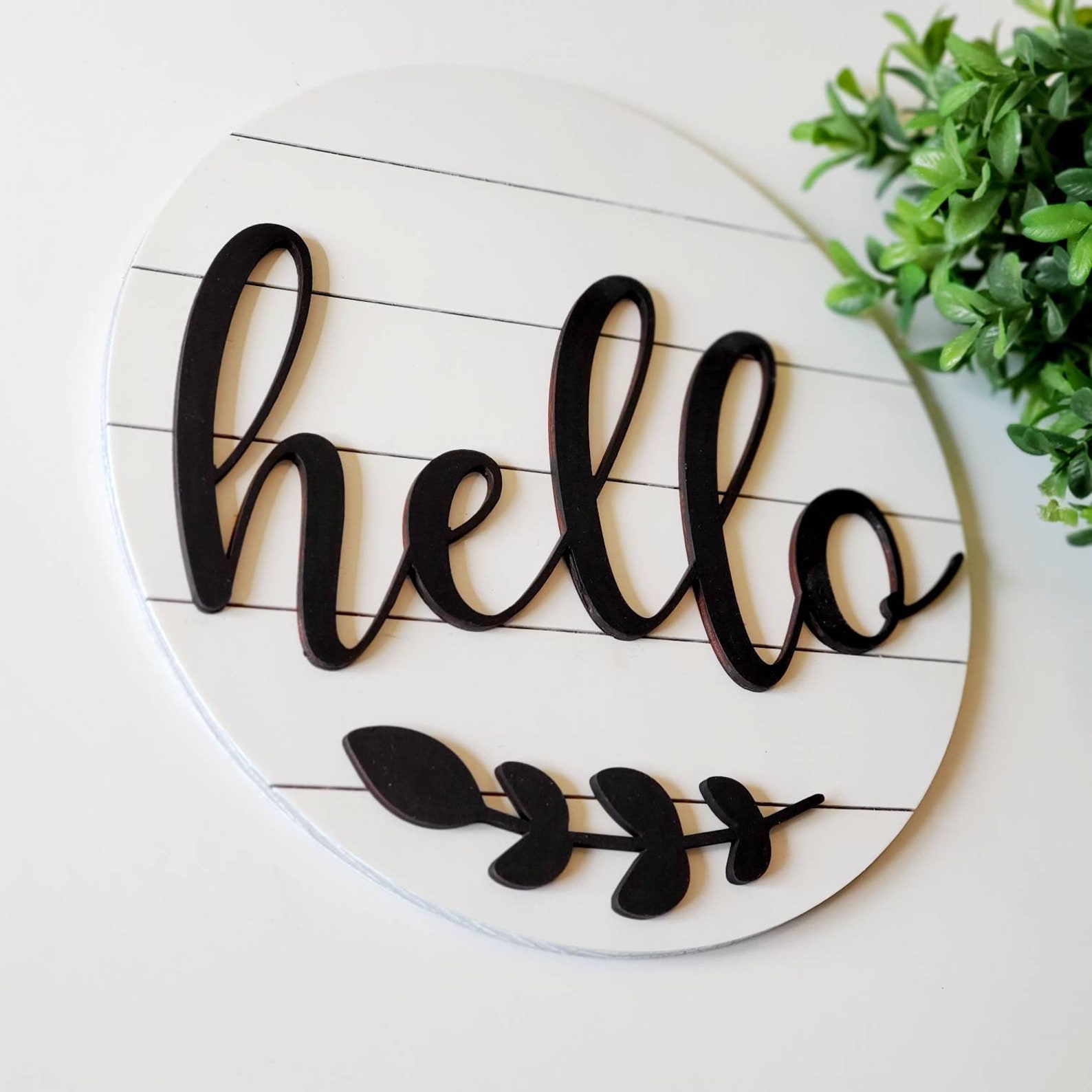 Hello Sign Door Sign Shiplap Sign Round Sign Wood Sign - Etsy