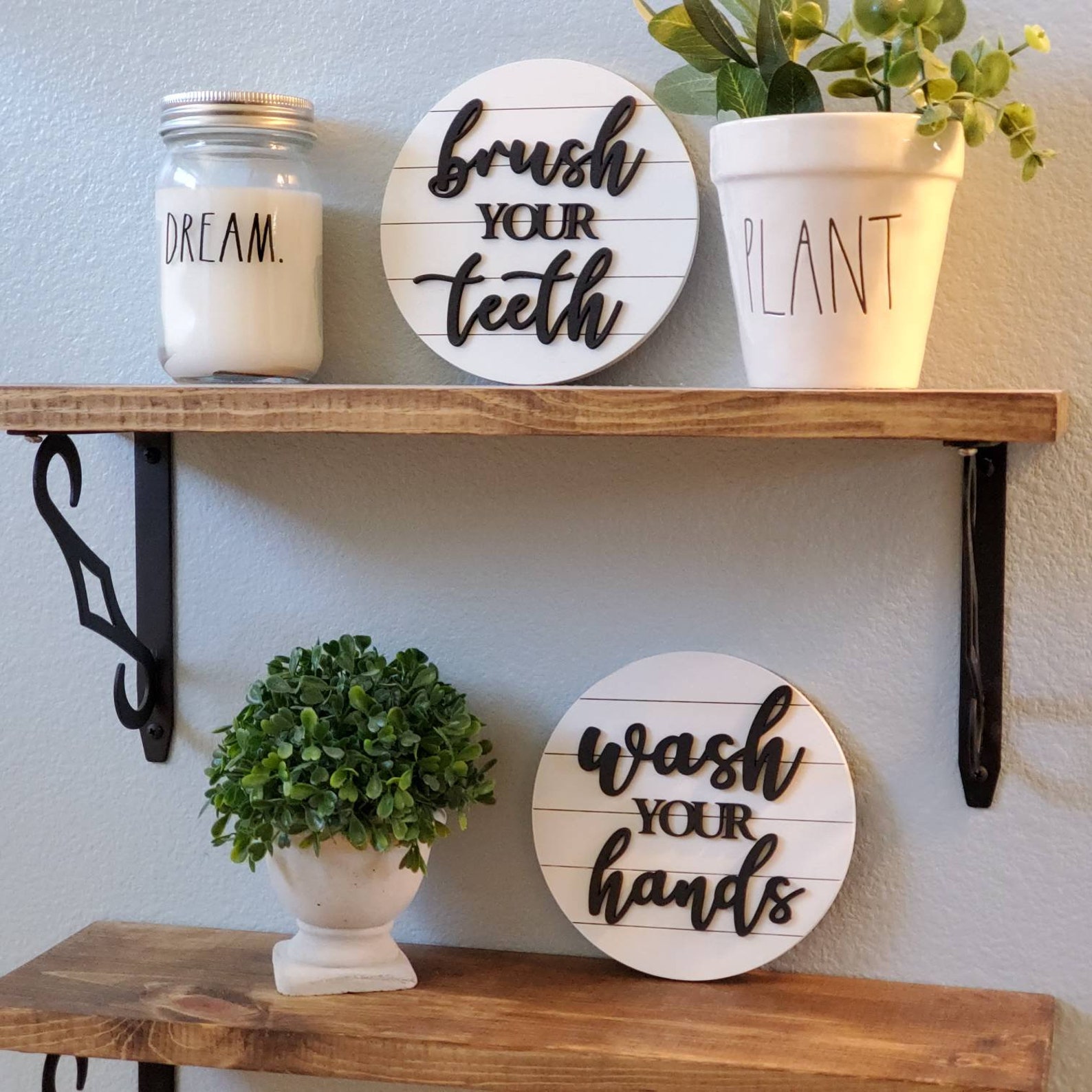 Bathroom Sign Brush Your Teeth Wash Your Hands Bath Sign - Etsy