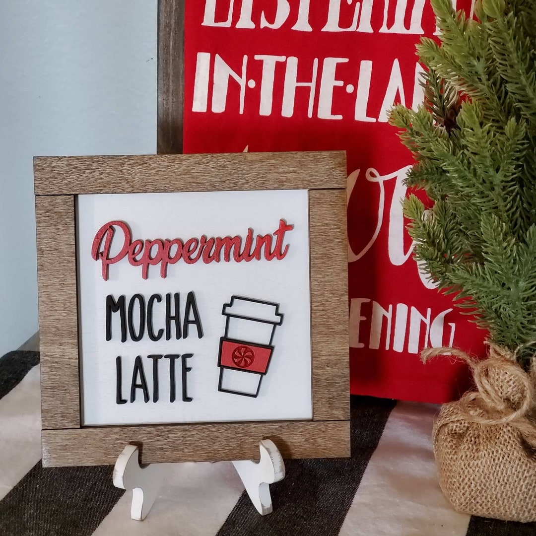 Christmas Sign, Peppermint Mocha Sign, Farmhouse Style Christmas - Etsy