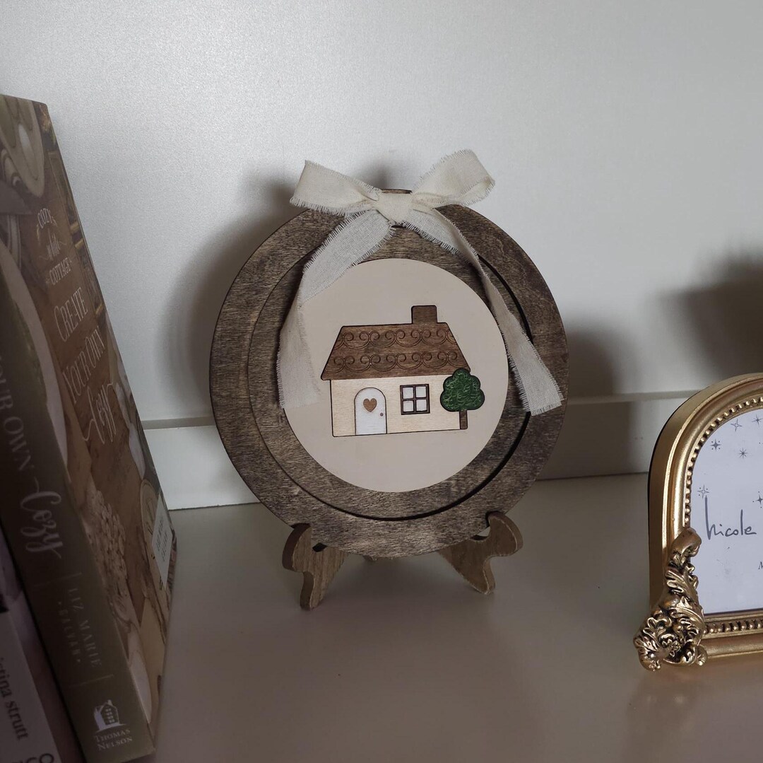 Little Cottage Sign, Farmhouse, Cottage Core, Round Sign, Mini Wood ...