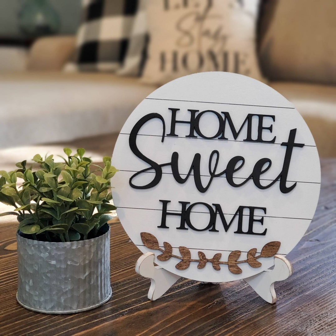 Home Sweet Home Sign, Wood Sign, Shiplap Round Sign, Wall Sign, Door ...