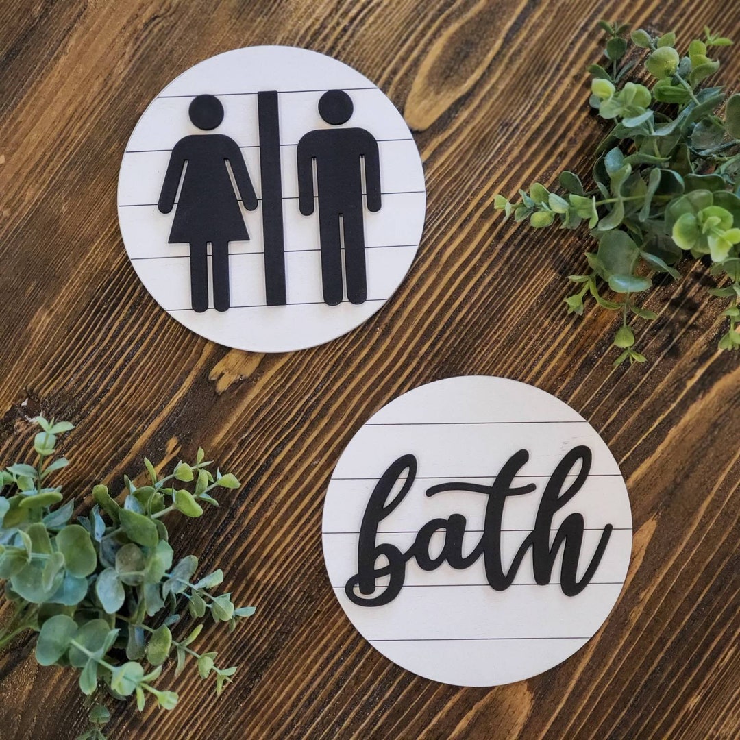 Bathroom Sign Bath Sign Bathroom Decor - Etsy
