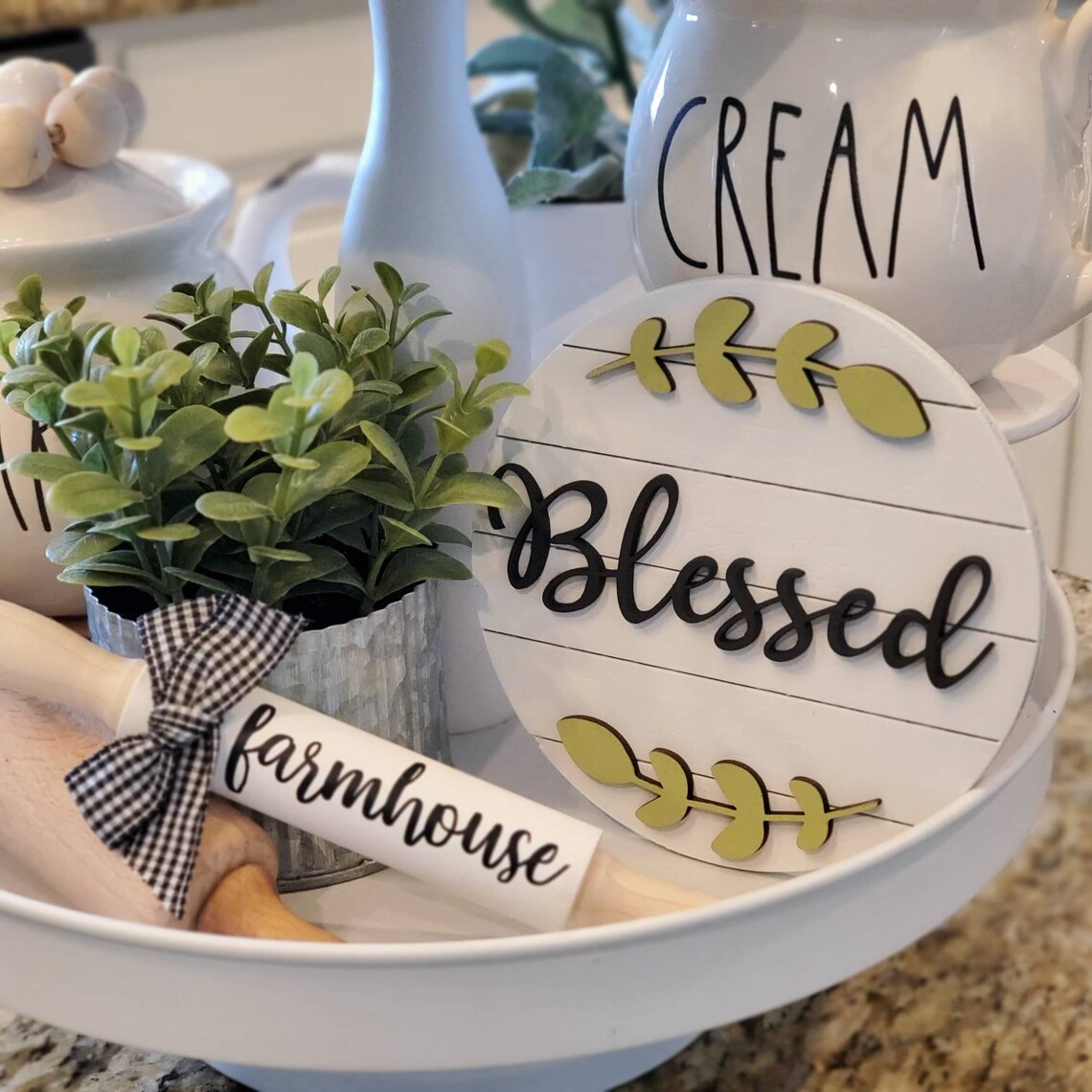 Farmhouse Decor Wood Sign Shiplap Tier Tray Decor Tiered - Etsy