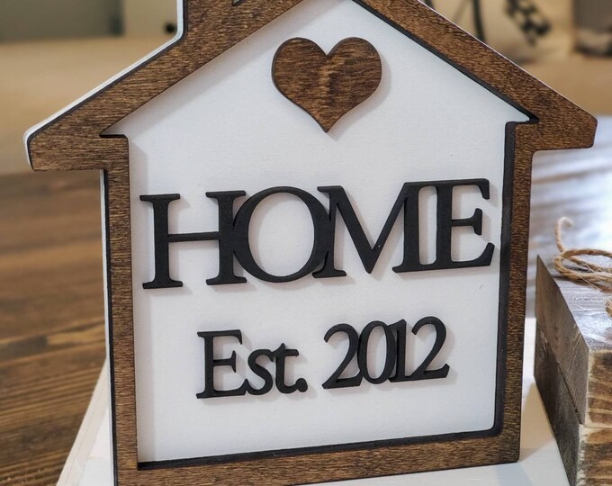 Home Sign, House Sign, Mini House, Home Decor, Farmhouse Style, Tiered ...